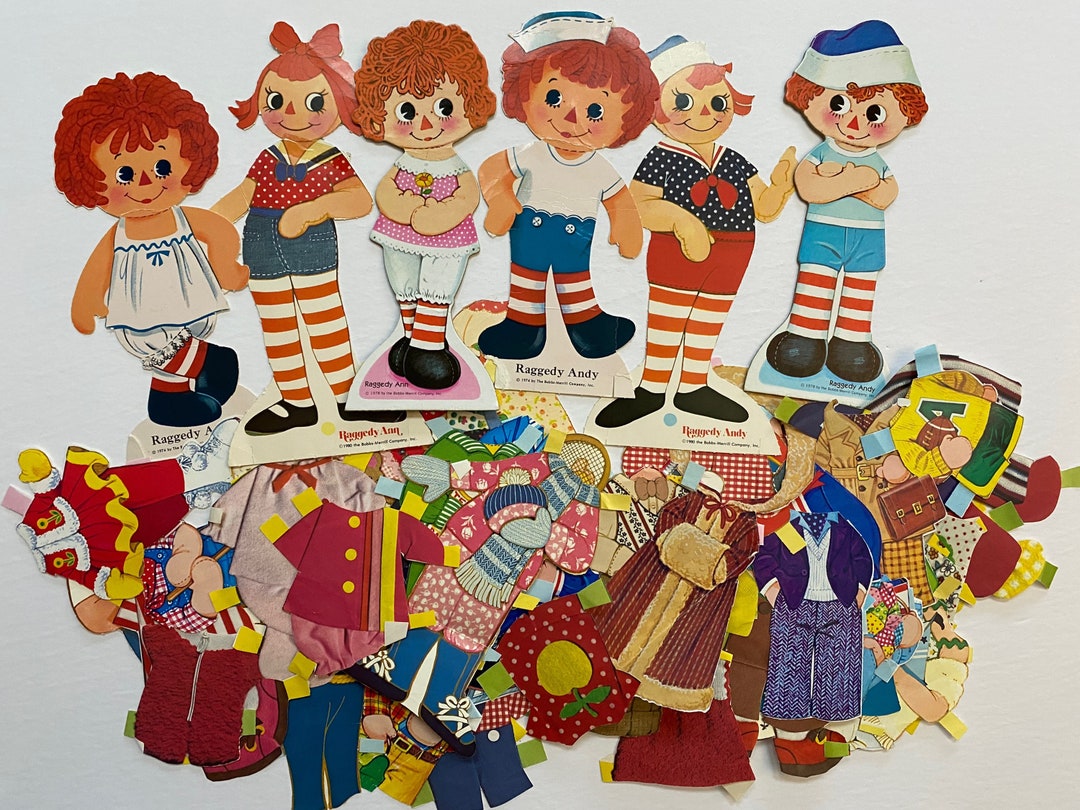 Raggedy Ann and Andy Paper Dolls Set With Outfits - Etsy