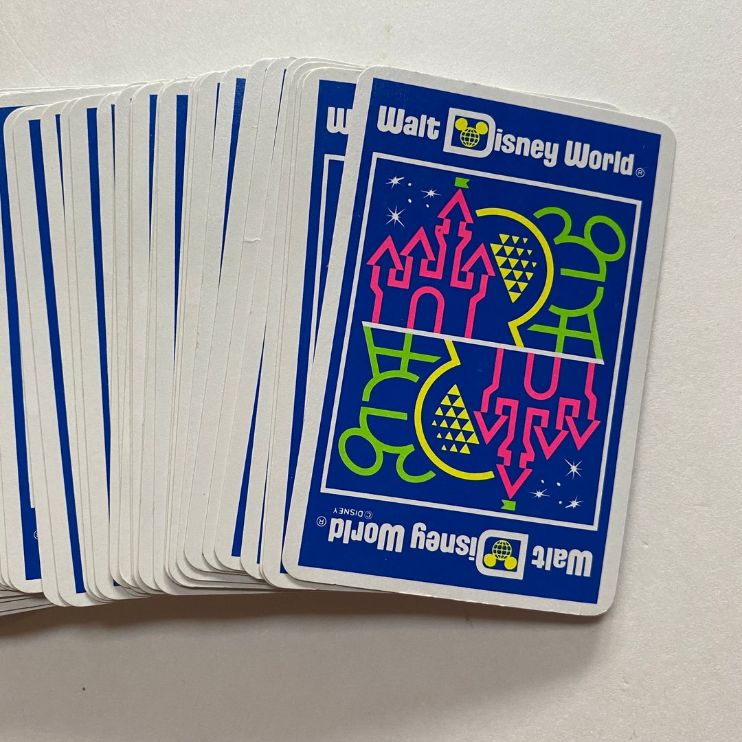 Walt Disney World Playing Cards Complete Deck Plastic Coated - Etsy