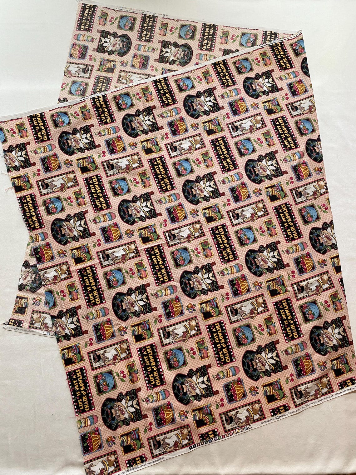 Mary Engelbreit Sewing Fabric 2 Yards 2001 Vintage Retired Out of Print ...