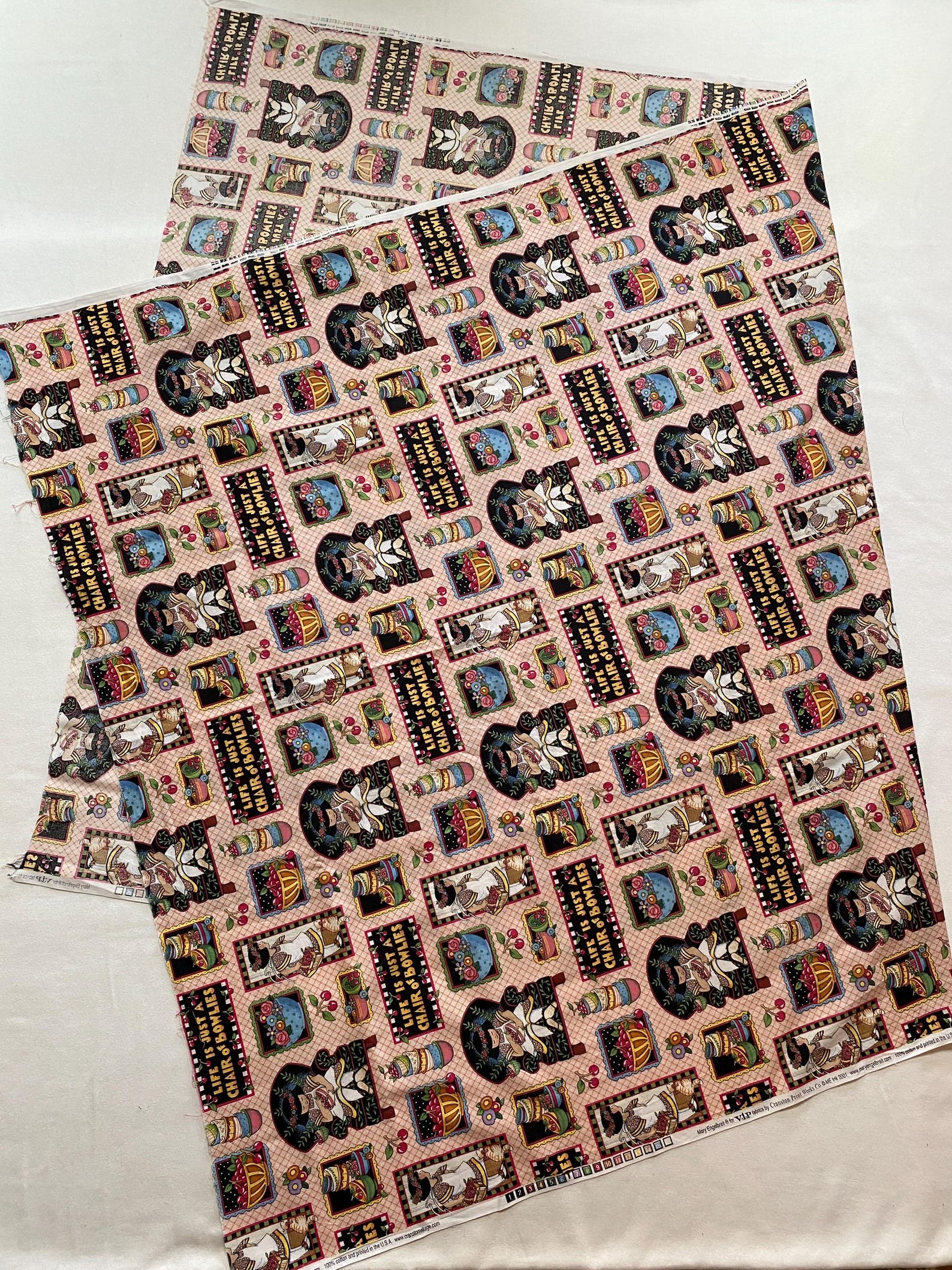Mary Engelbreit Sewing Fabric 2 Yards 2001 Vintage Retired Out of Print ...