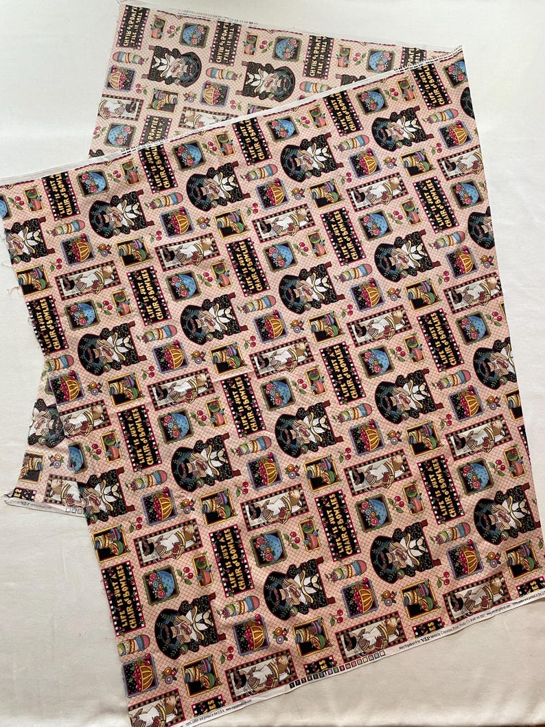 Mary Engelbreit Sewing Fabric 2 Yards 2001 Vintage Retired Out of Print ...
