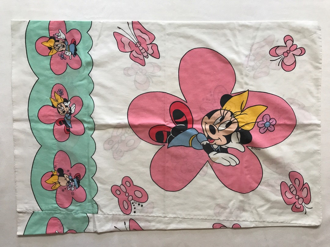 SALE 90s Minnie and Mickey Mouse Single Standard Size Pillowcase Disney ...