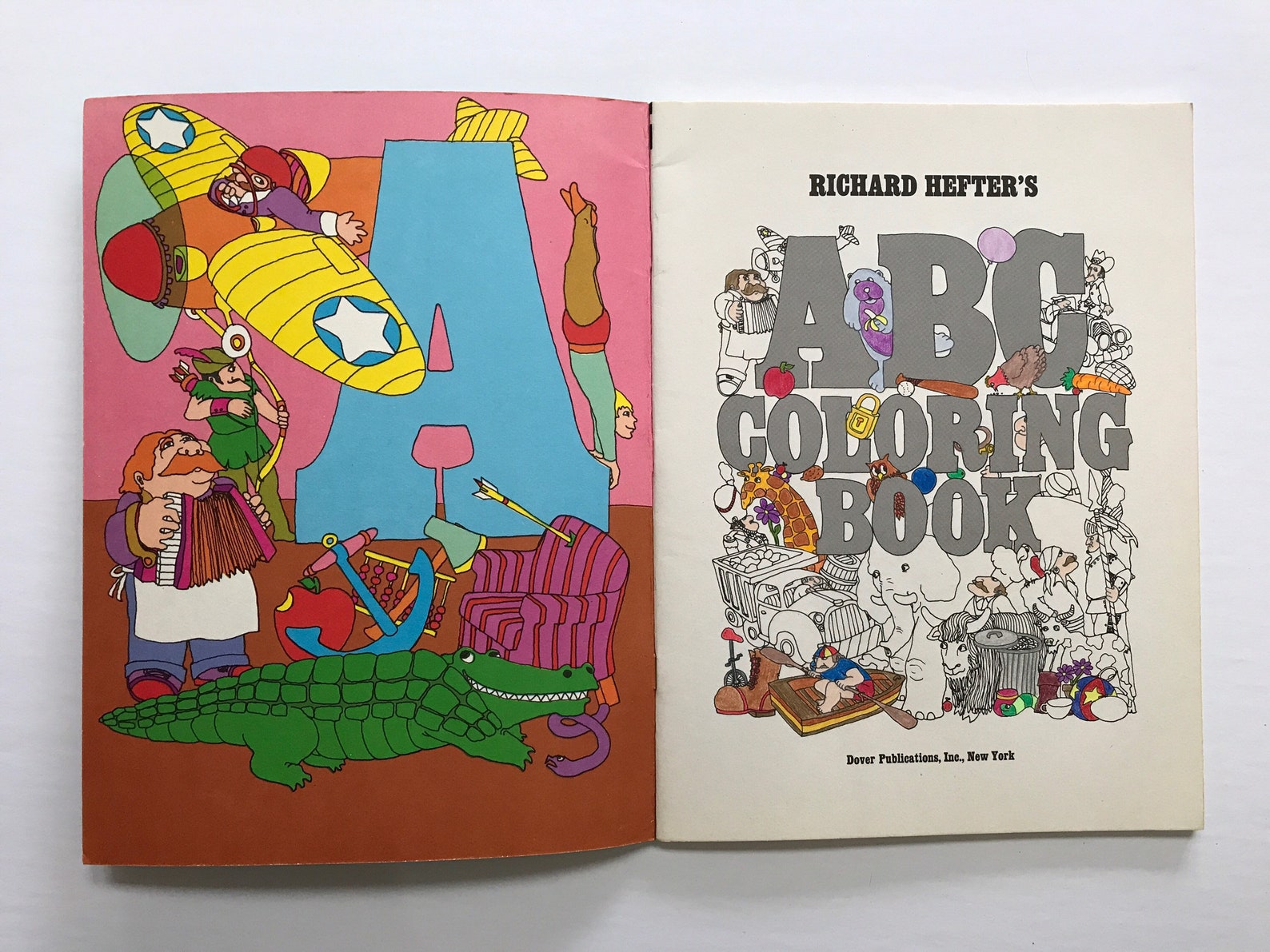 Vintage ABC Coloring Book Retro 70s Kids Children Colour Pages - Etsy