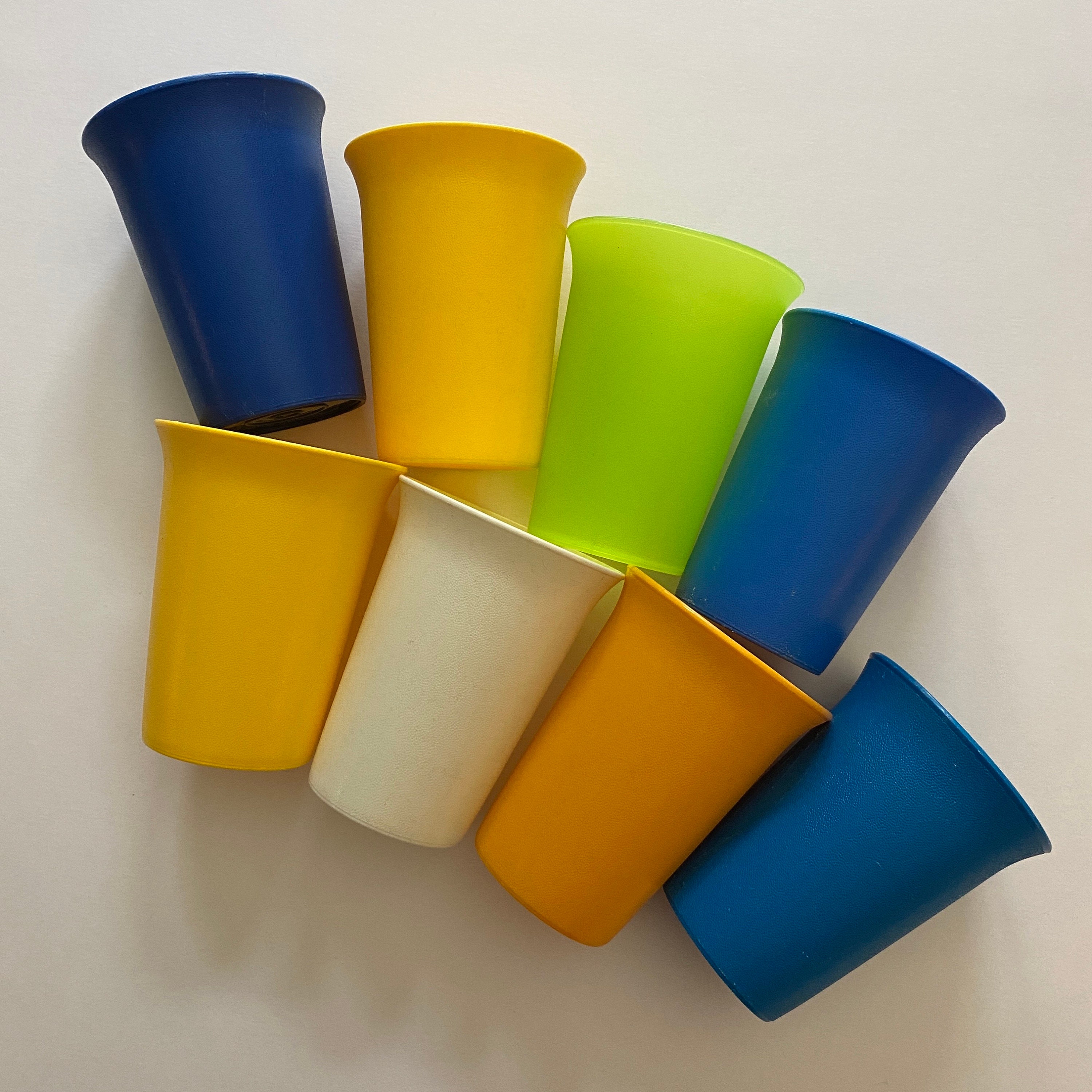 Vintage Tupperware Plastic Tumbler Cups Retro Kitchen Kitsch Yellow ...