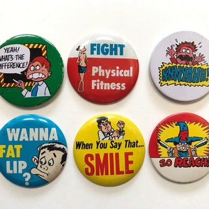 Vintage Pinback Buttons Funny Humor Retro Collectible - Etsy