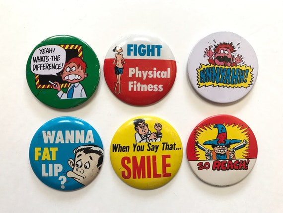 Vintage Pinback Buttons Funny Humor Retro Collectible - Etsy
