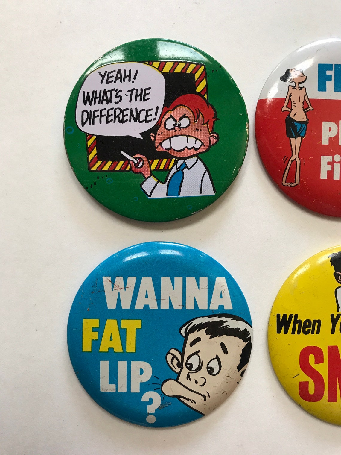 Vintage Pinback Buttons Funny Humor Collectible Badges so Reach Smile ...