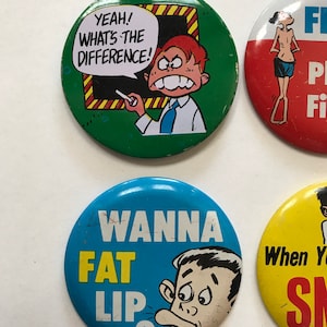 Vintage Pinback Buttons Funny Humor Retro Collectible Accessories ...