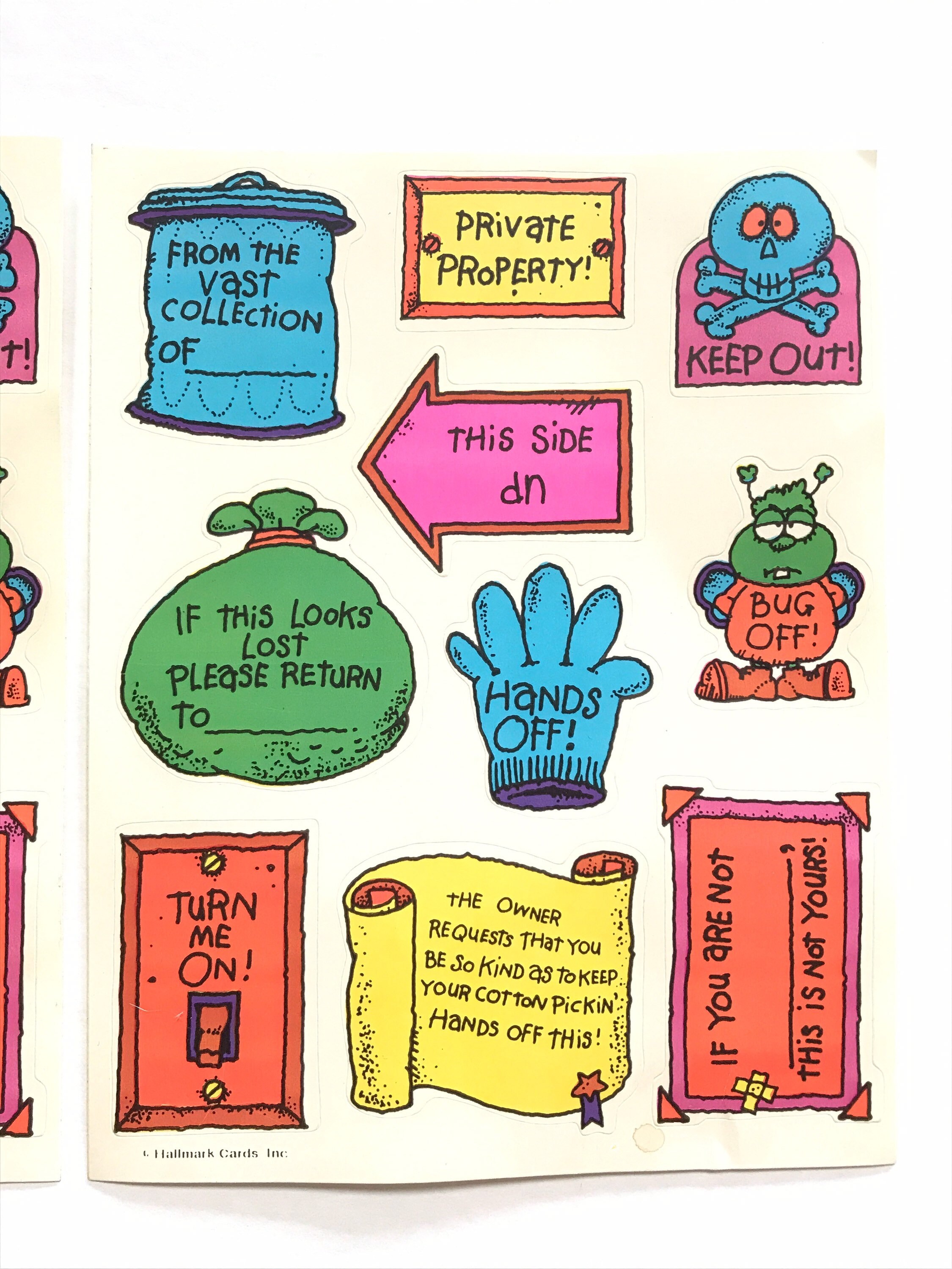 Hallmark Stickers 80s 90s Retro Kids Sticker Sheets Paper | Etsy