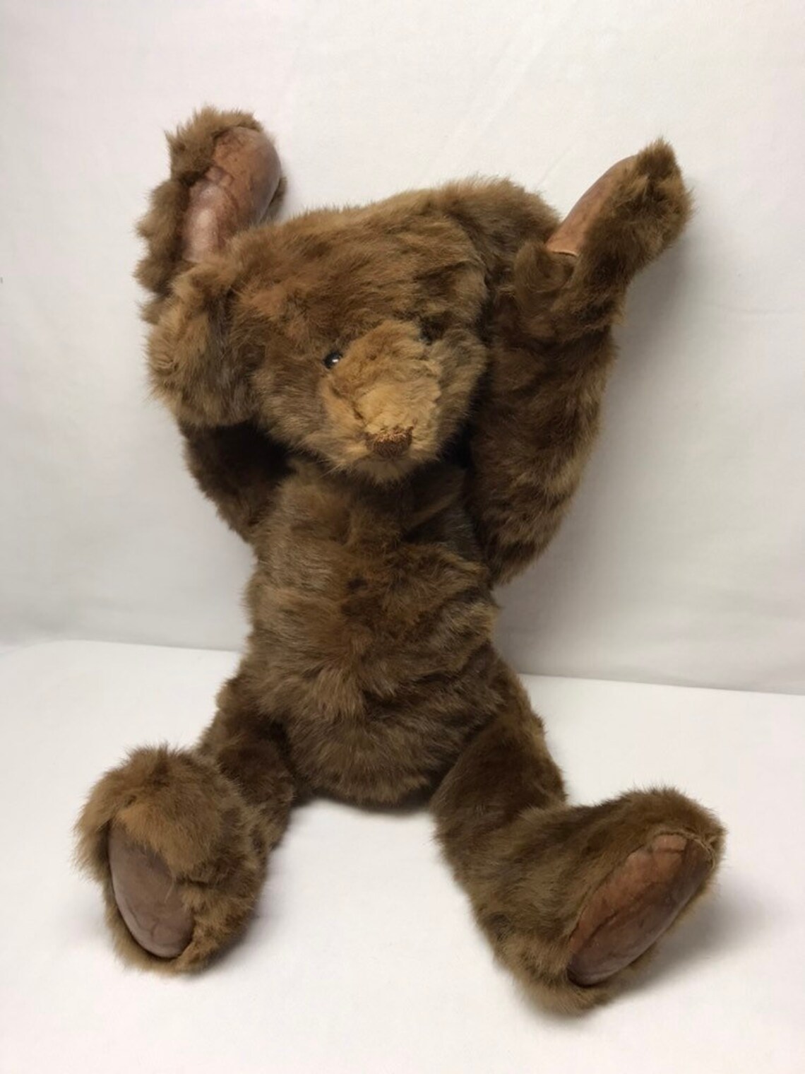 Large Real Rabbit Fur Teddy Bear Fully Jointed Soft Fluffy | Etsy
