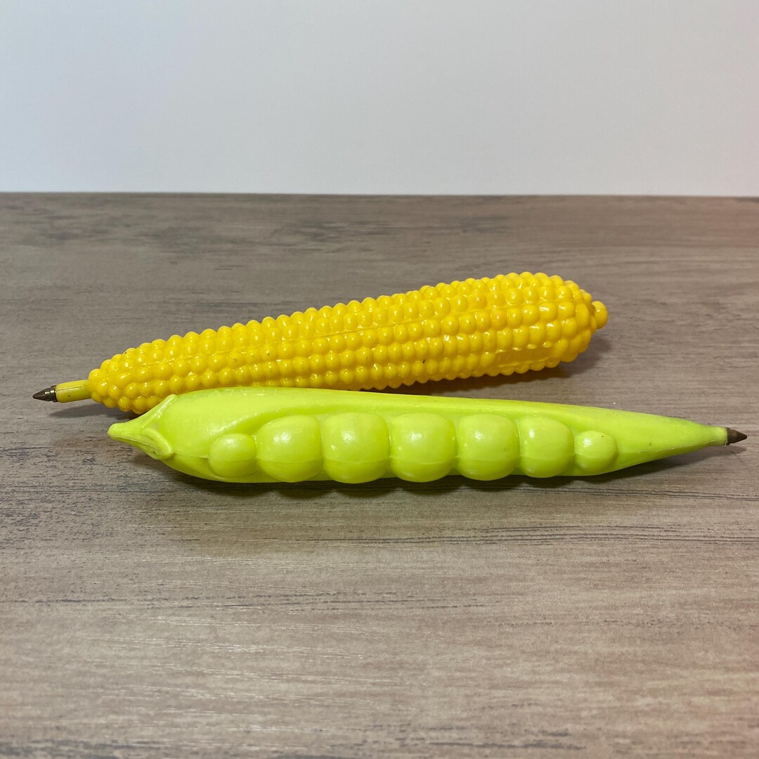 Vintage Veggie Pens Plastic Pea Pod and Corn Cob Made in Italy - Etsy