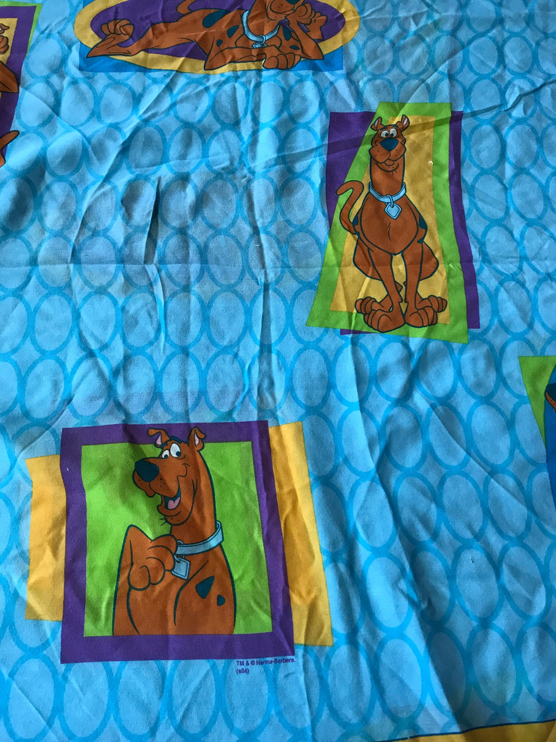 Vintage Scooby Doo Twin Flat Sheet Made in USA Groovy Colorful | Etsy
