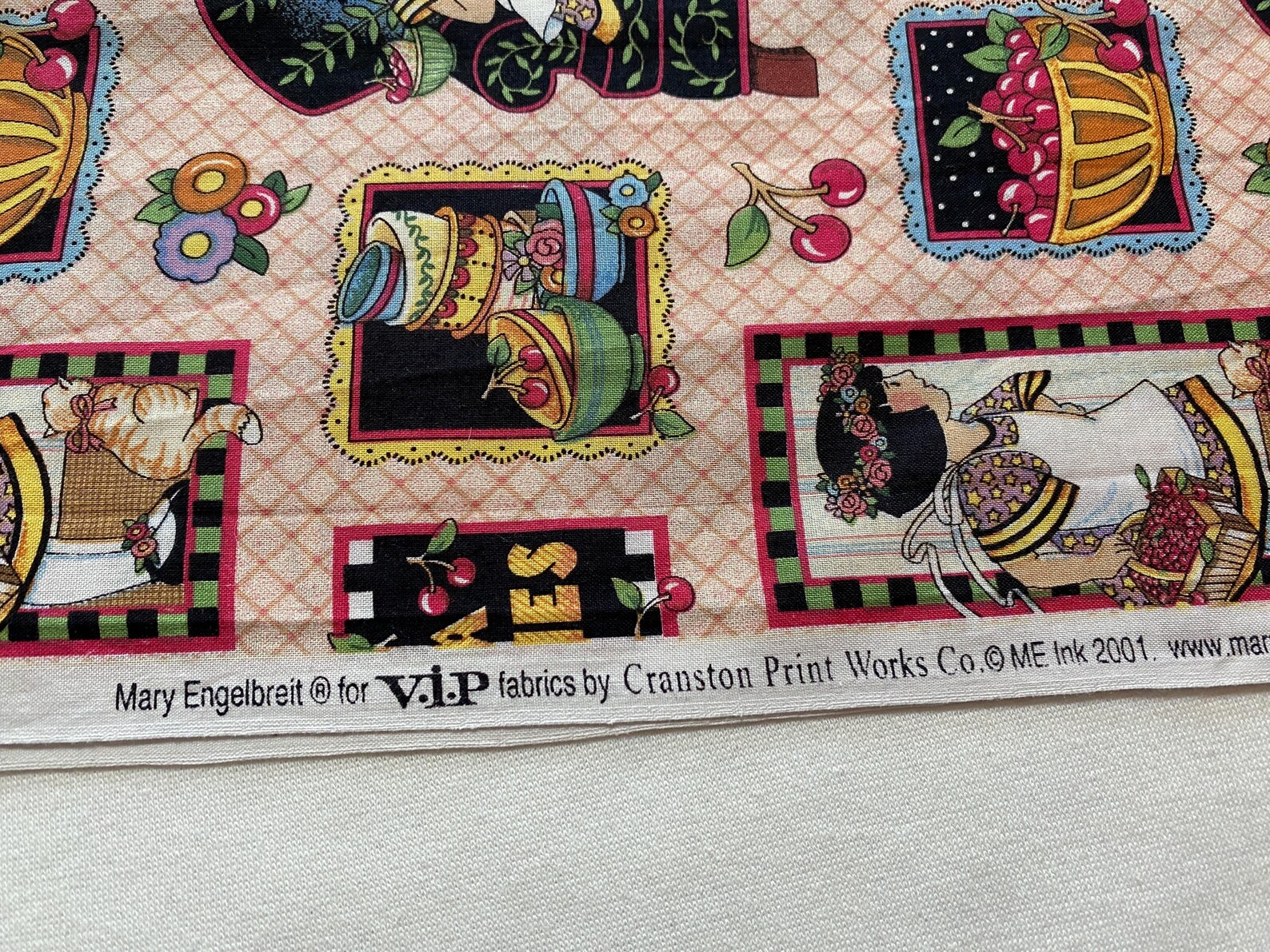 Mary Engelbreit Sewing Fabric 2 Yards 2001 Vintage Retired Out of Print ...