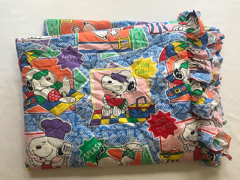 Snoopy Peanuts Twin Comforter Blanket Duvet Cover RARE HTF Joe - Etsy
