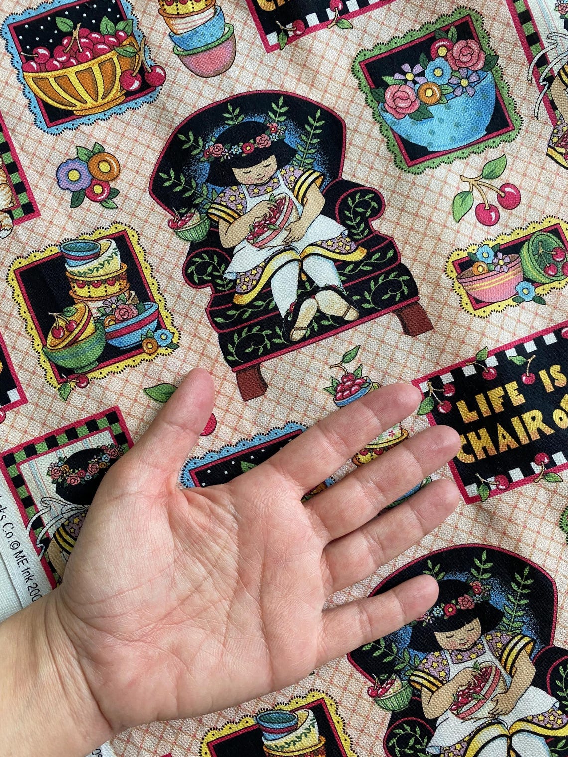 Mary Engelbreit Sewing Fabric 2 Yards 2001 Vintage Retired Out of Print ...