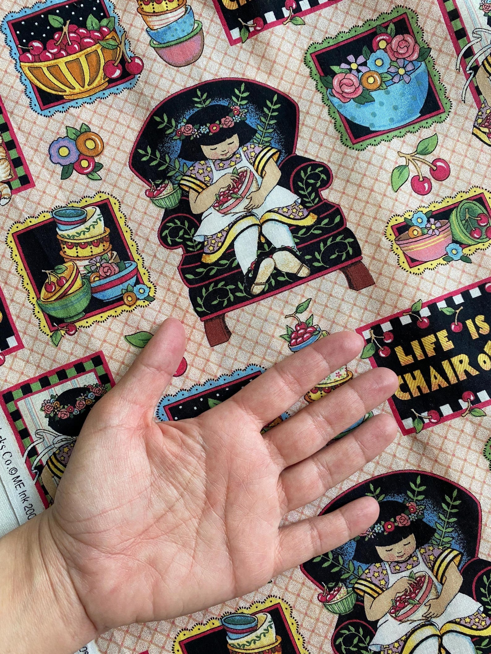 Mary Engelbreit Sewing Fabric 2 Yards 2001 Vintage Retired Out of Print ...