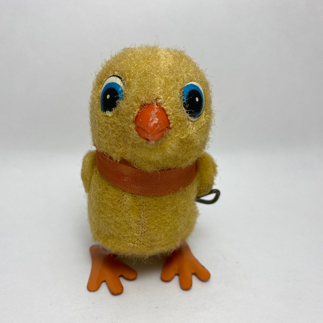 Chenille Chick Wind up Flipping Toy 50s Retro Tin Toy Japan Collectible ...