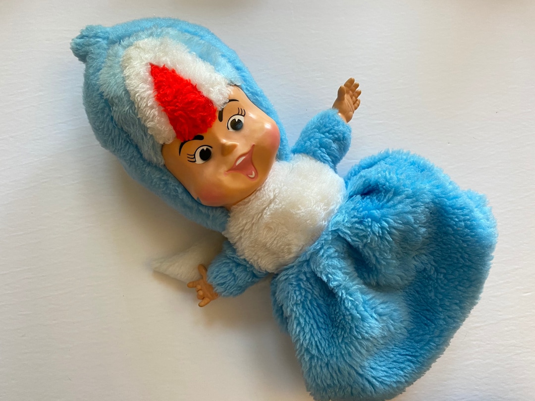 Union Gas Genie Mascot Plush Doll Light Blue Pajama Bag 60s 70s Cute ...