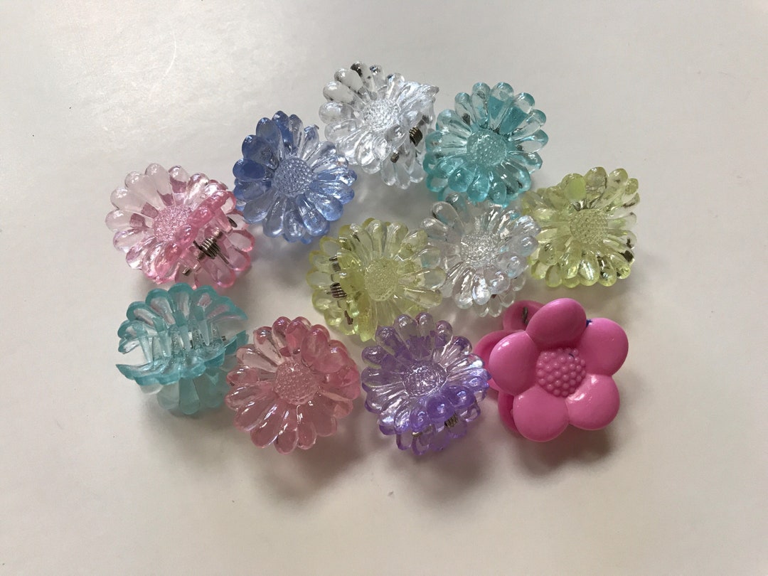 Mini 1990s Butterfly Clips Barettes Flowers Colorful 90s Girls Hair ...