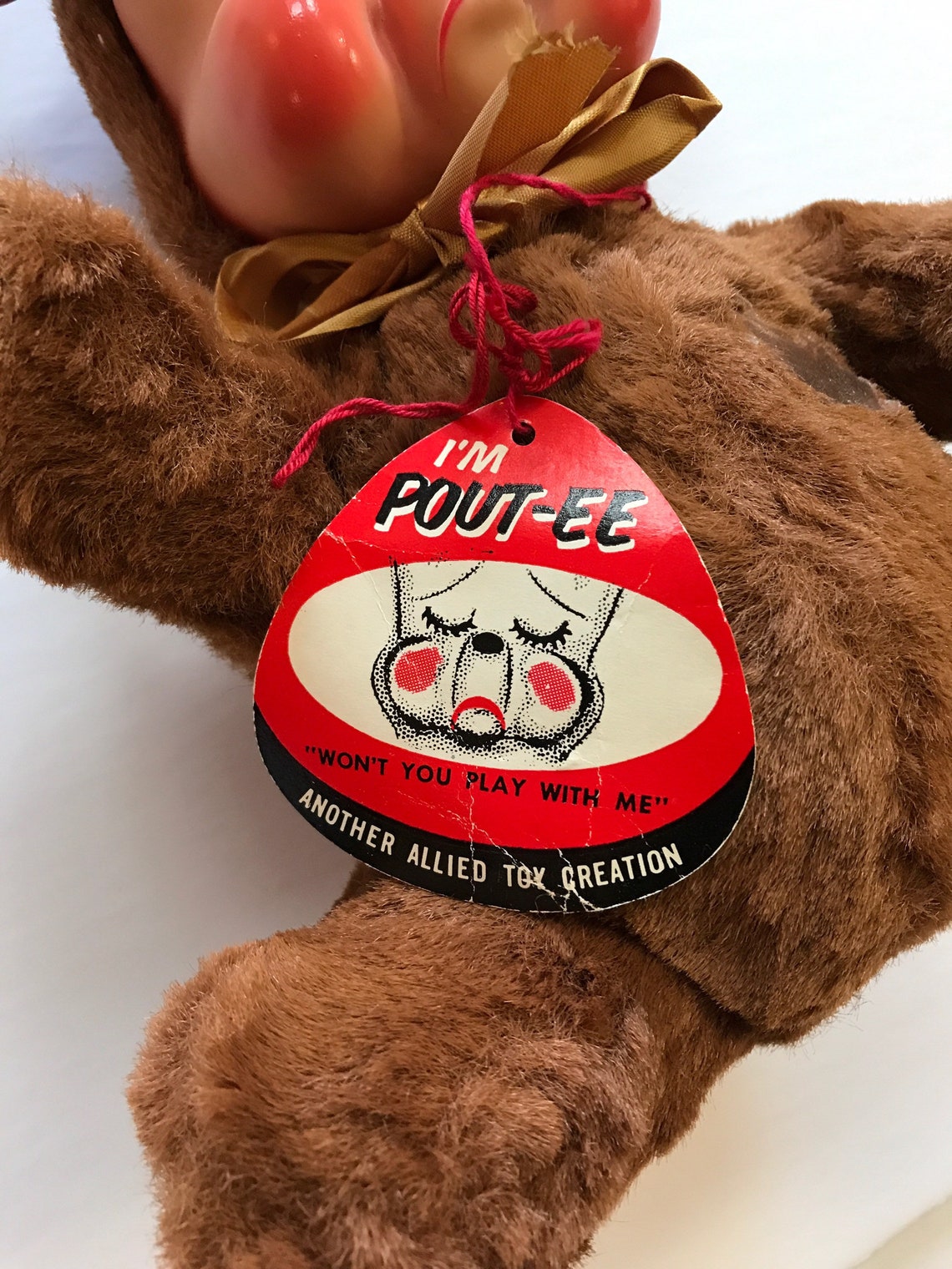 Sad Rubber Face Pouting Bear Pout-ee Allied Toy Creation 50s | Etsy