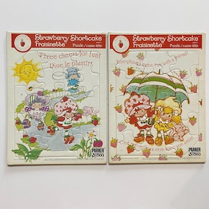 Strawberry Shortcake Frame Tray Puzzle Kids Activity Games 1981 Three ...