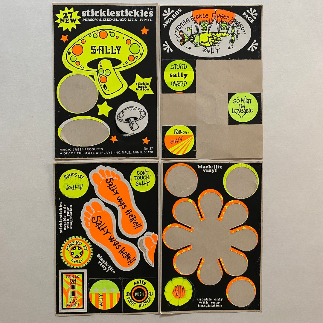 Black Light Stickers for Sally 1970s Collectible Groovy Flower - Etsy