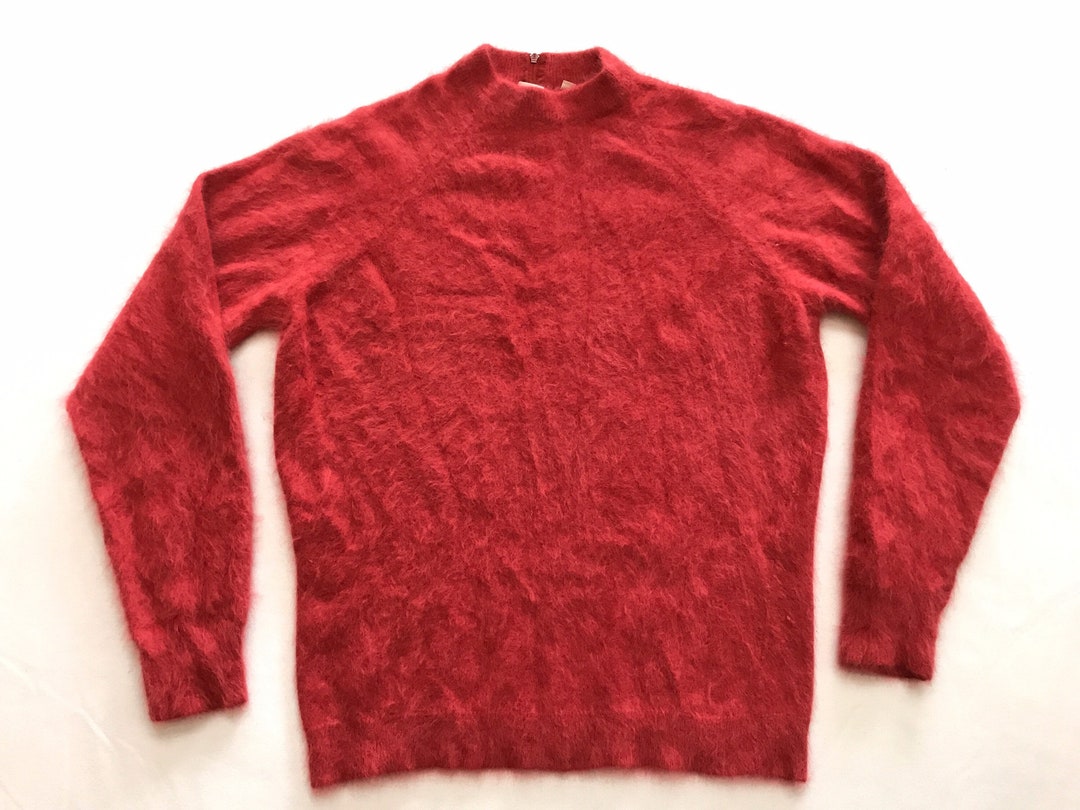 SALE Vintage Ladies Angora Rabbit Hair Knit Sweater Medium 40 Pink ...