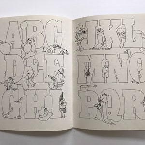 Vintage ABC Coloring Book Retro 70s Kids Children Colour Pages Richard ...
