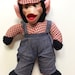 Mr Bim Monkey Plush Doll Overalls Checker Print Shirt Hat - Etsy