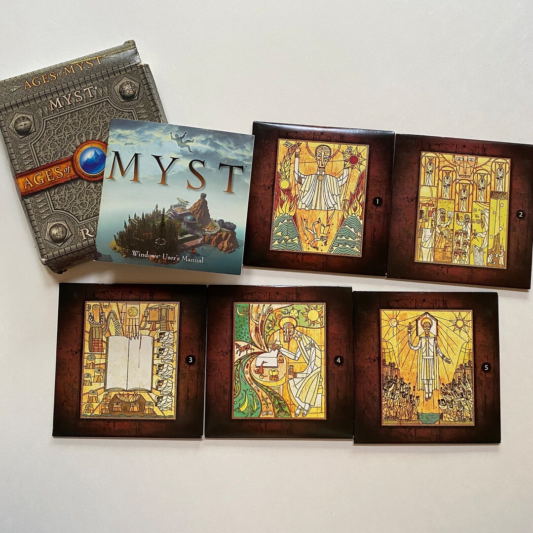 Ages of Myst Riven 1998 PC Strategy Computer Game UNTESTED 6 Disc Set ...