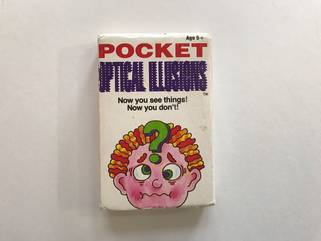 SALE 1990s Pocket Optical Illusions Playing Cards Kids Children Games ...