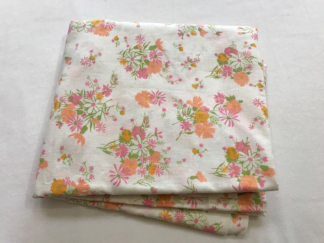 Beautiful Flower Power Double Full Flat Sheet Floral Vintage - Etsy