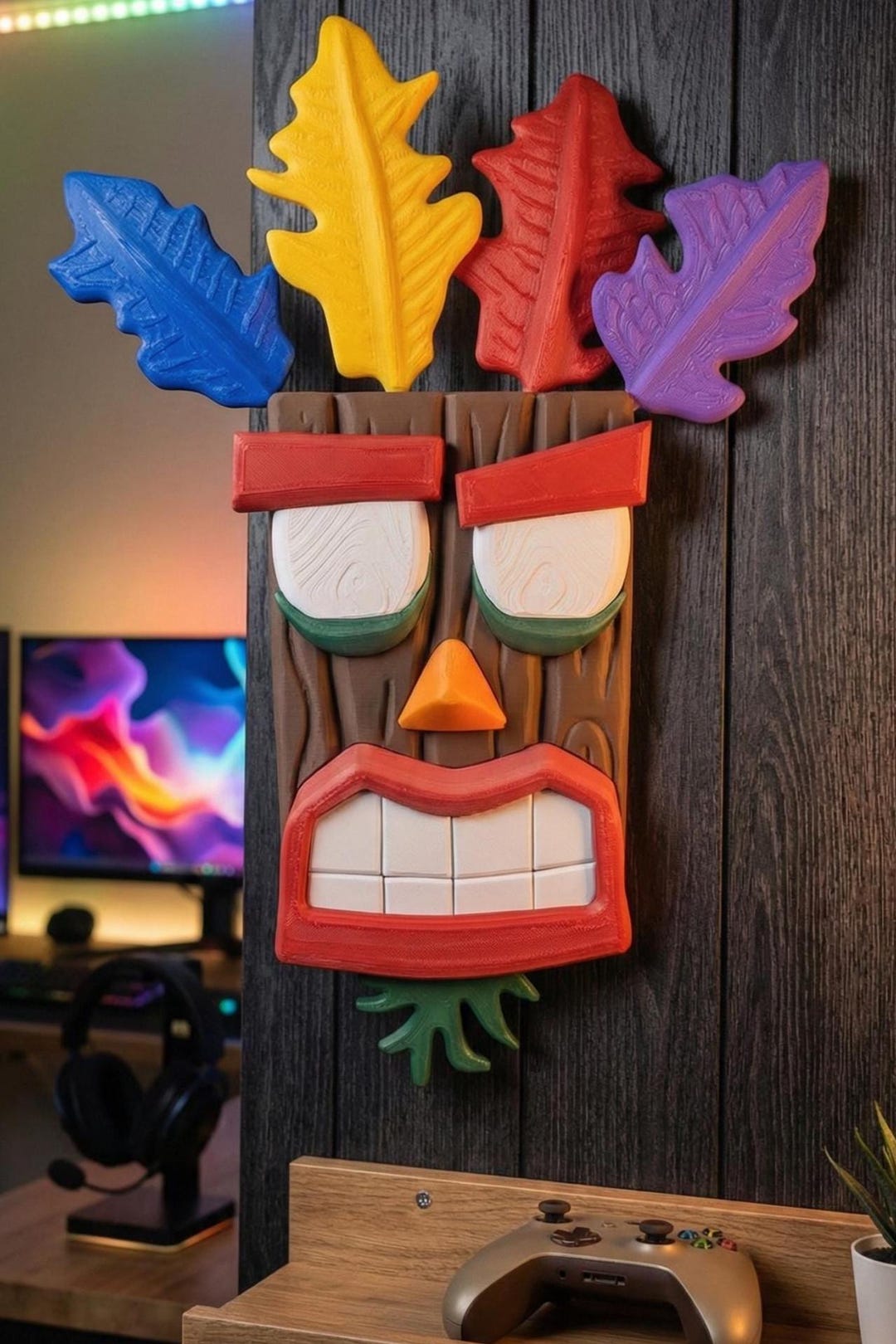 Máscara Crash Bandicoot Aku Aku: estatua Tiki impresa en 3D de tamaño ...