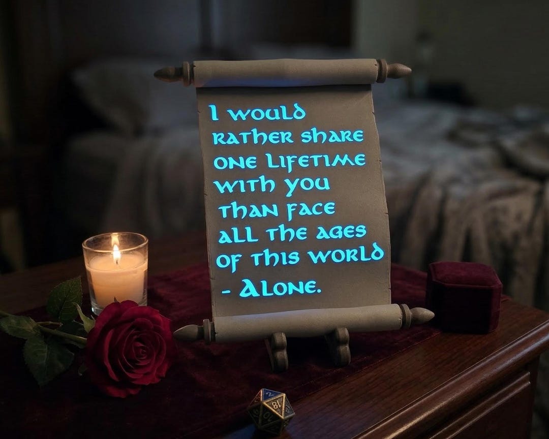 Lord of the Rings Scroll 3D Printed Glow in the Dark - Fantasy Quote ...