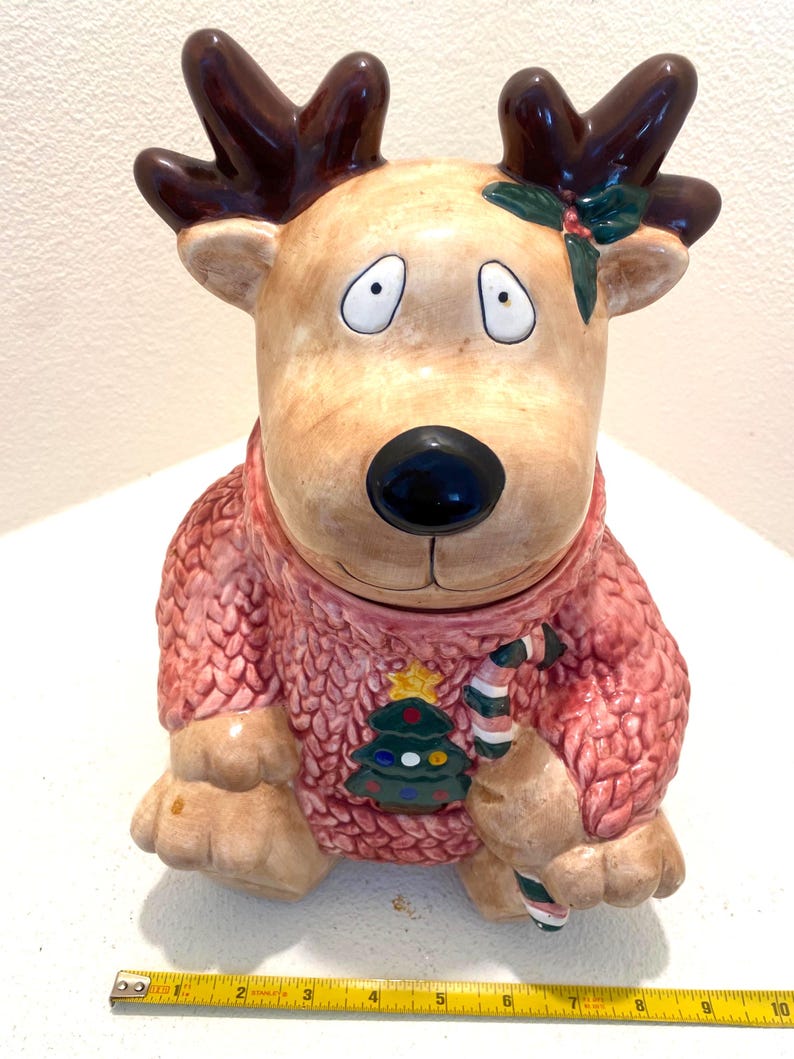 Vintage 1993 Jay Import 13in High Reindeer Cookie Jar Gift– Christmas ...