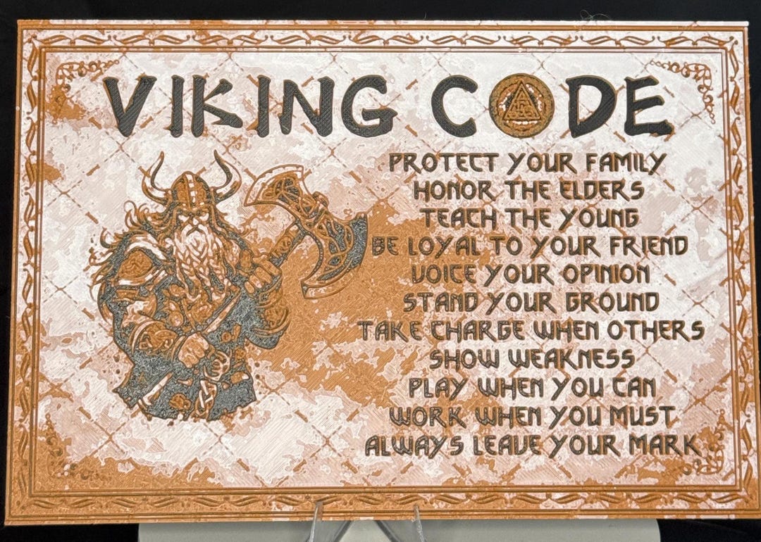 The Viking Code 3D Printed Textured Sign - Etsy UK