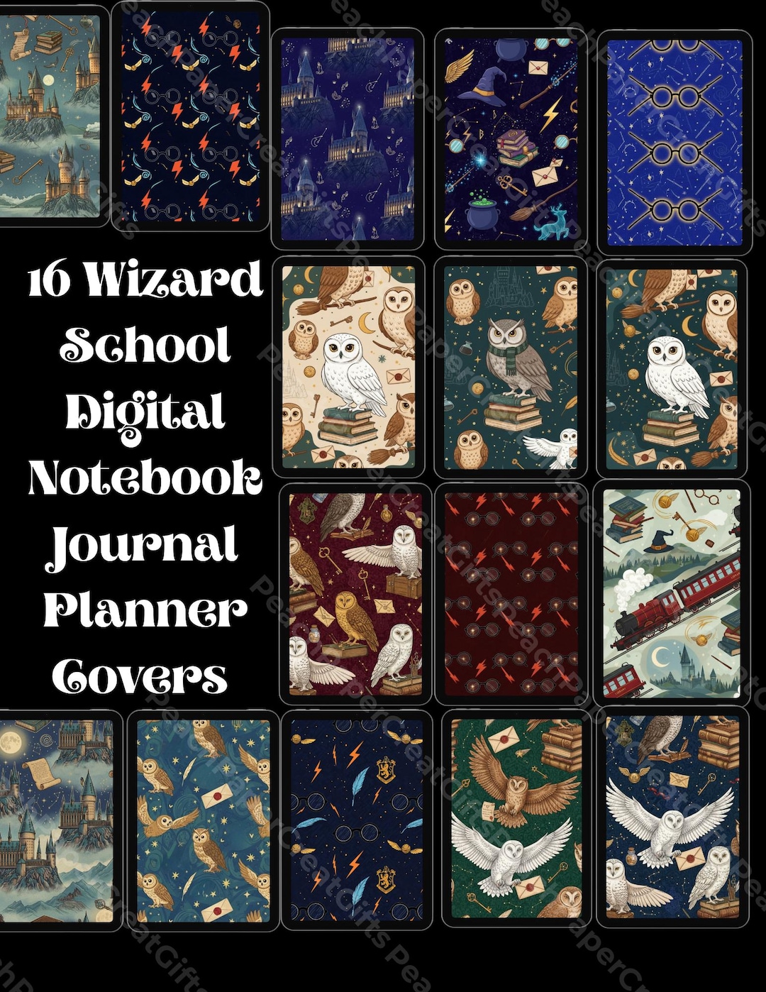 Wizard School Digital Notebook Journal Planner Covers - Etsy