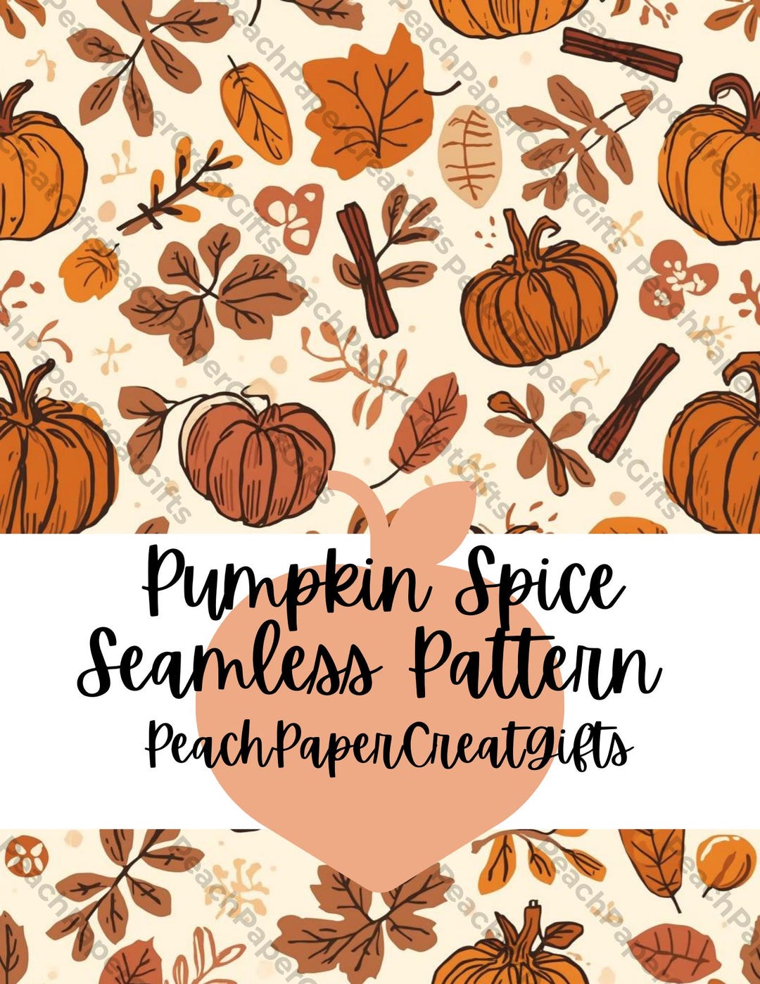 Pumpkin Spice Seamless Pattern: Fall Autumn Digital Paper (digital ...