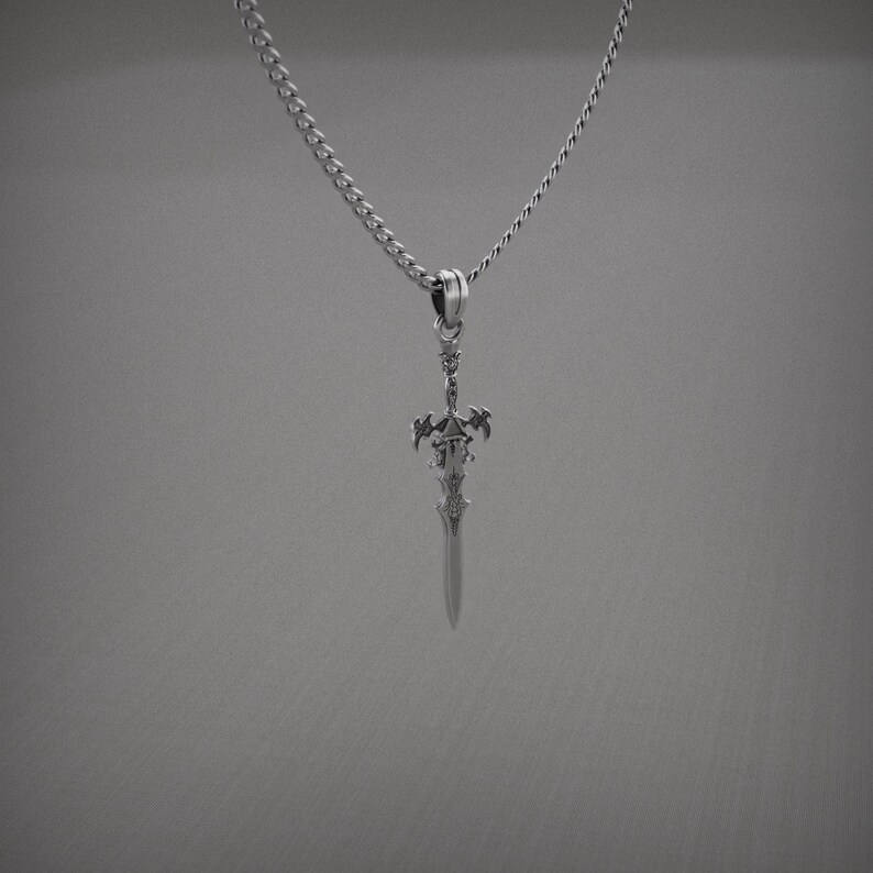 Handmade Sterling Silver Sword Cross Pendant - Gothic Medieval Jewelry ...