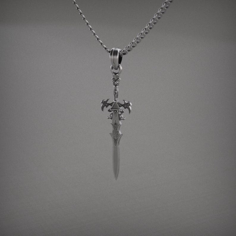Handmade Sterling Silver Sword Cross Pendant - Gothic Medieval Jewelry ...