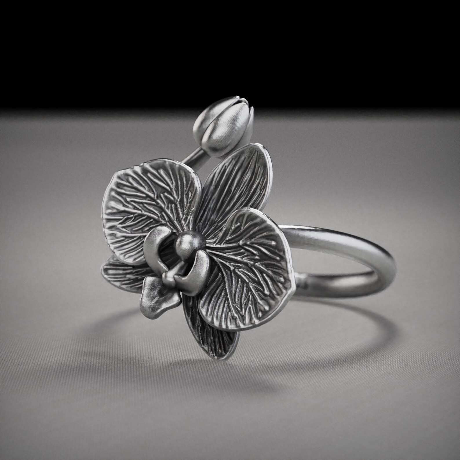 Orchid Flower Open Ring, Vintage Silver Tone Botanical Jewelry - Etsy