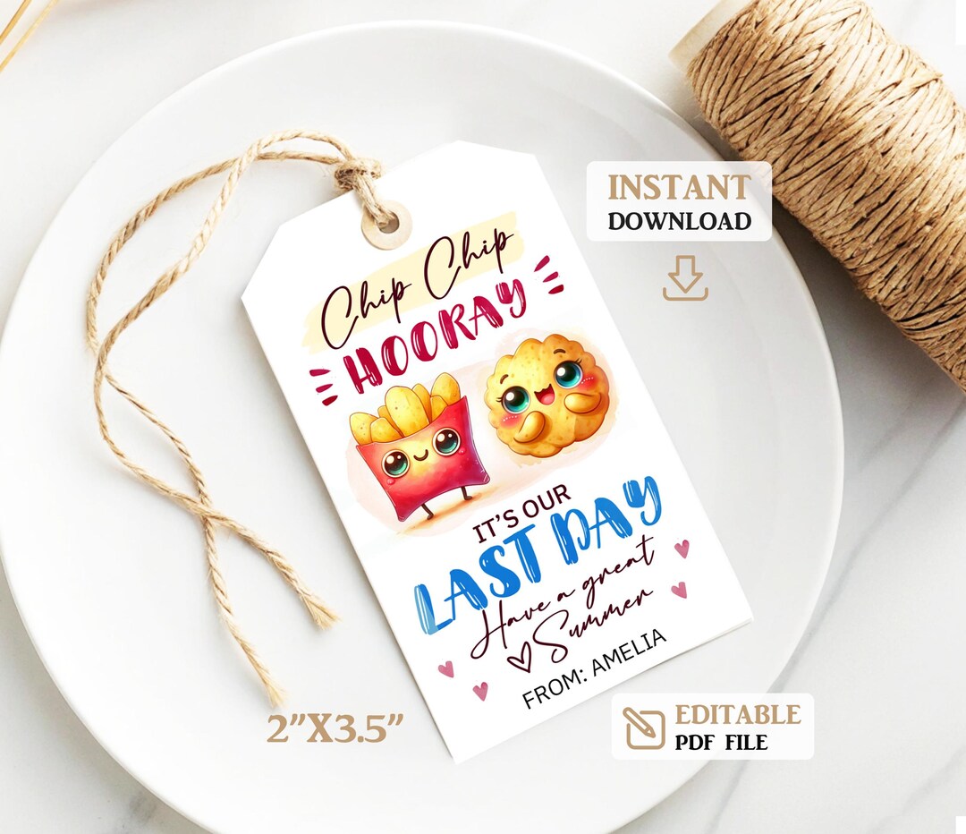Chip Chip Hooray Gift Tag: End of School Year (printable PDF) - Etsy