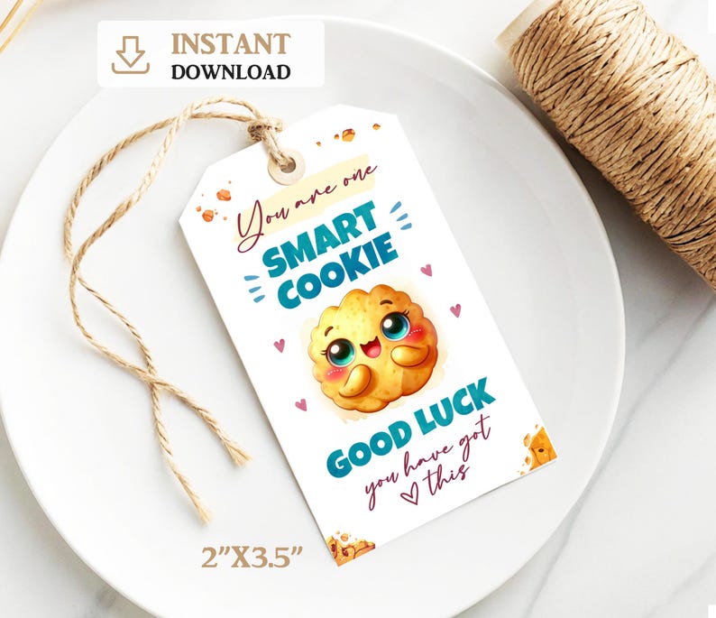 One Smart Cookie Test Tag, Printable Test Taking Motivation Printable ...