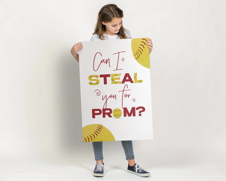 Printable Softball Prom Proposal Sign, Can I Steal You for Prom, PROM ...