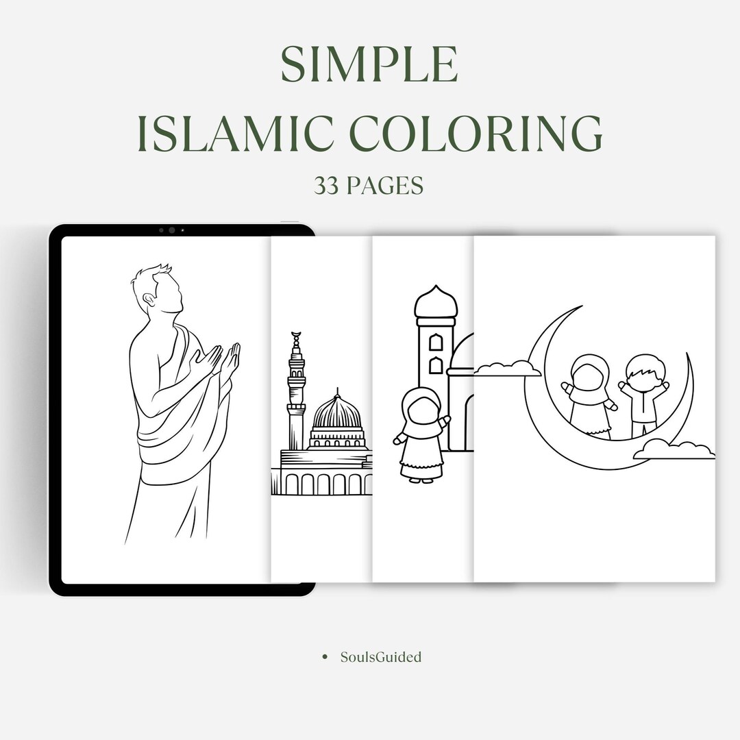Muslim Coloring Book Pages, Fun Simple Islamic Coloring Printable ...
