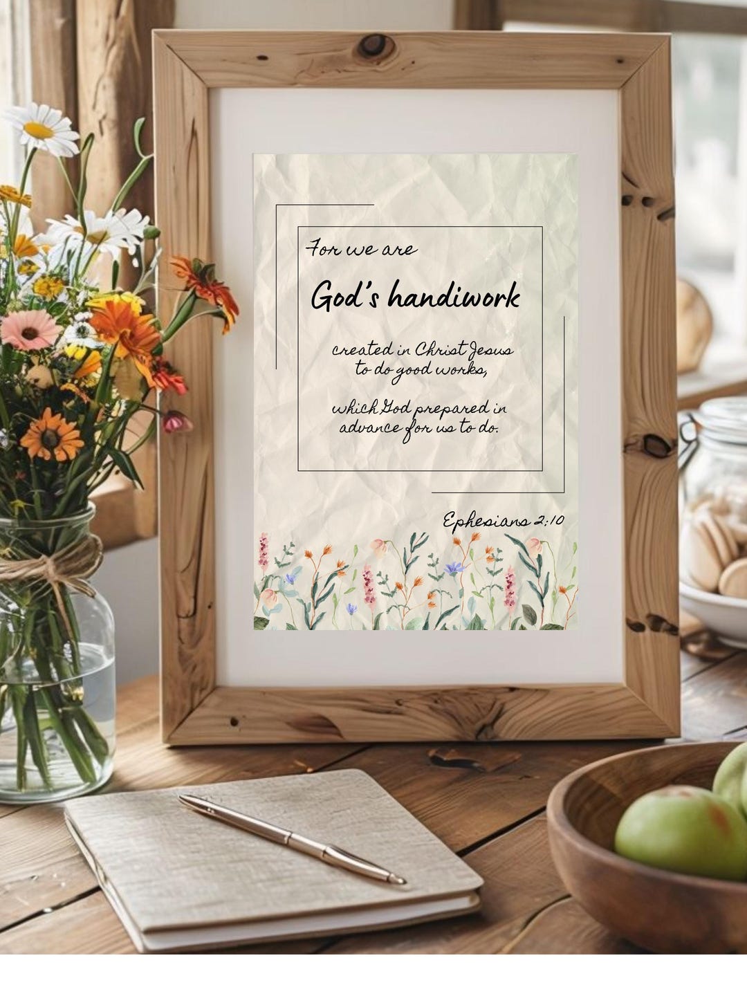 We Are God's Handiwork | Christian Wall Art | Rustic Scripture Print ...