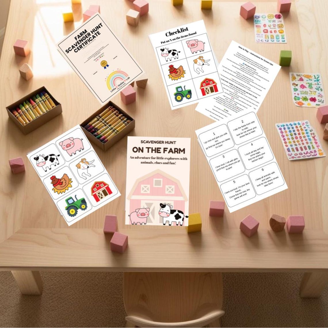 Farm Scavenger Hunt for Kids | Printable Animal Hunt Game | Preschool ...