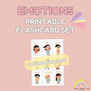 Emotion Flashcards Printable for Kids – Digital Download, Preschool ...