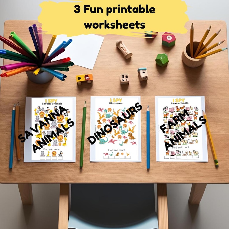 I Spy Animals Printable Game for Kids – Dinosaur, Farm & Jungle Seek ...