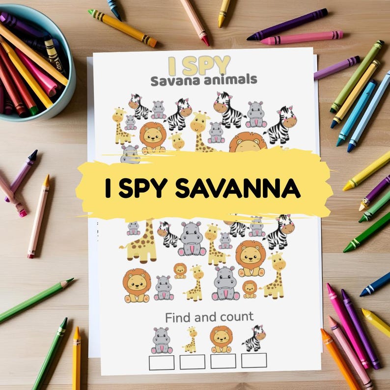 I Spy Animals Printable Game for Kids – Dinosaur, Farm & Jungle Seek ...